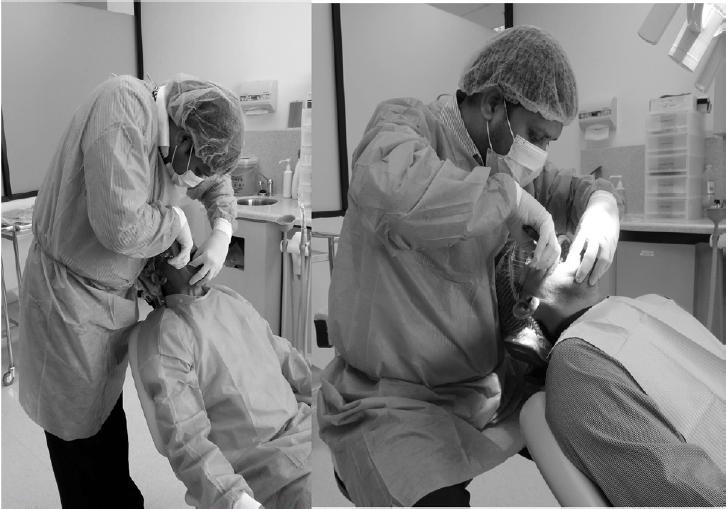 The most compatible position of operator for mandibular right posterior ...